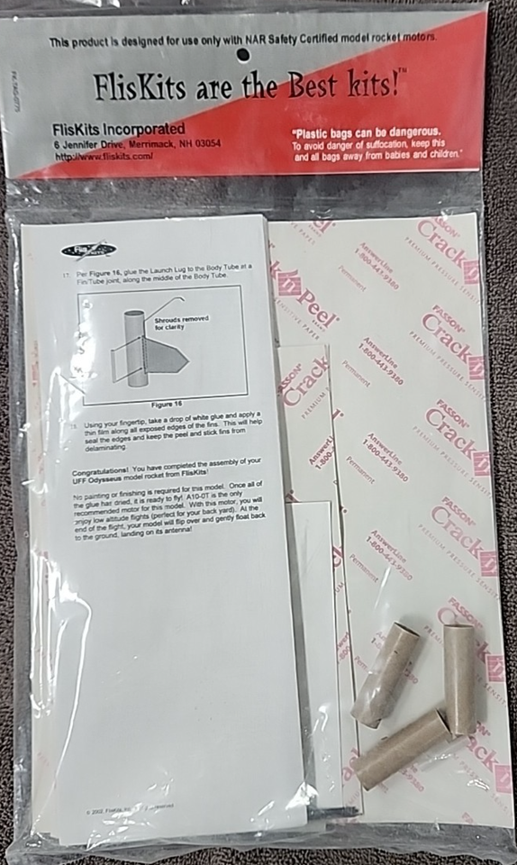 Fliskits Triple Threat #FK-FR002 NOS Model Rocket Kit Free Shipping! No ...