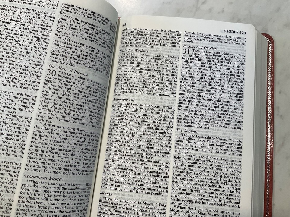 NIV Thinline Bible 1990 Dusty Rose Pink Bonded Leather Text 1984 | eBay UK
