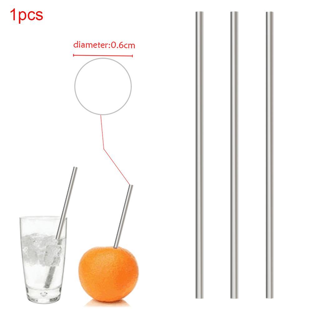 2Pcs Reusable Stainless Steel Straight Drinking Portable Straw Pipette ...