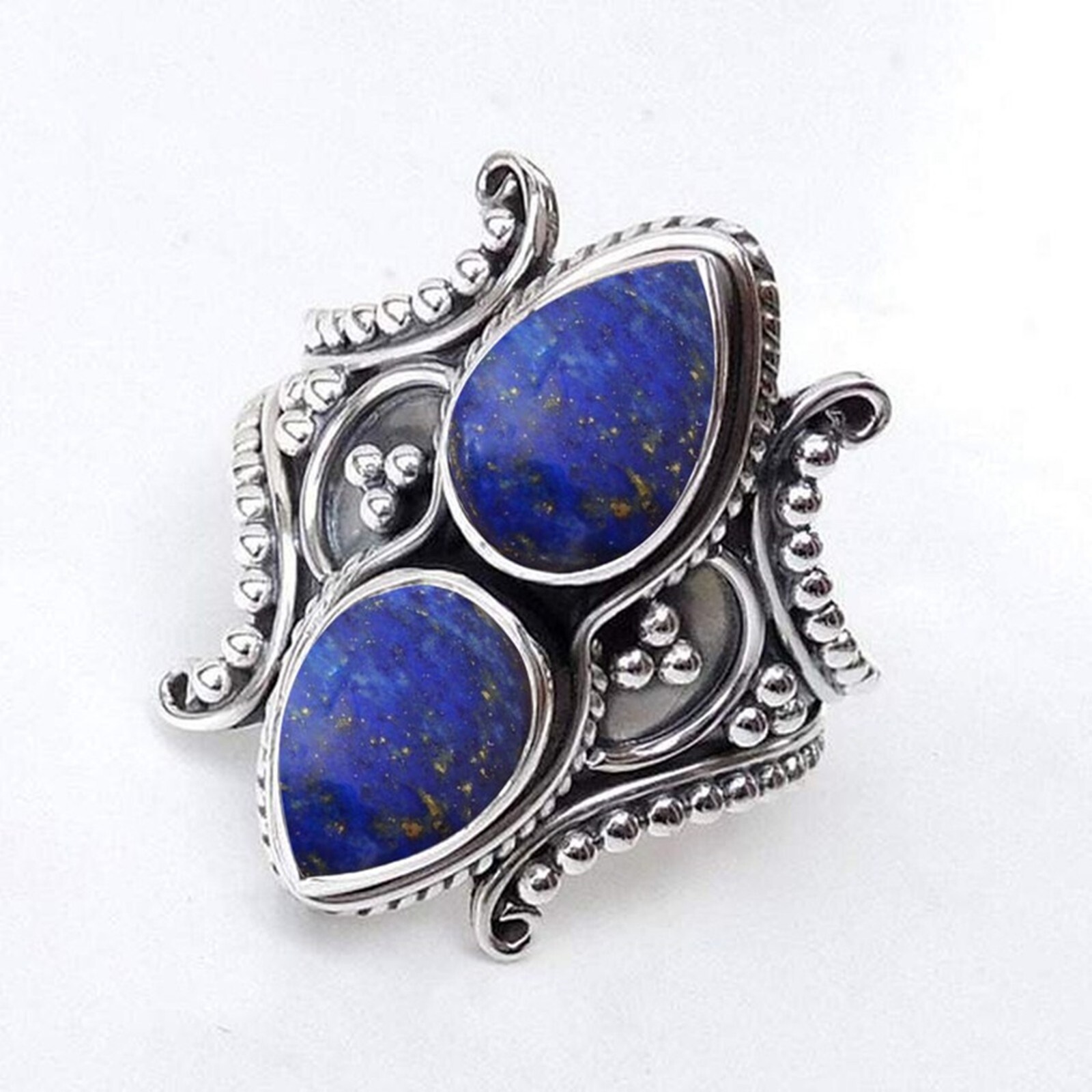 Lapis Lazuli Gemstone Ring 925 Sterling Silver Handmade Statement Ring ...