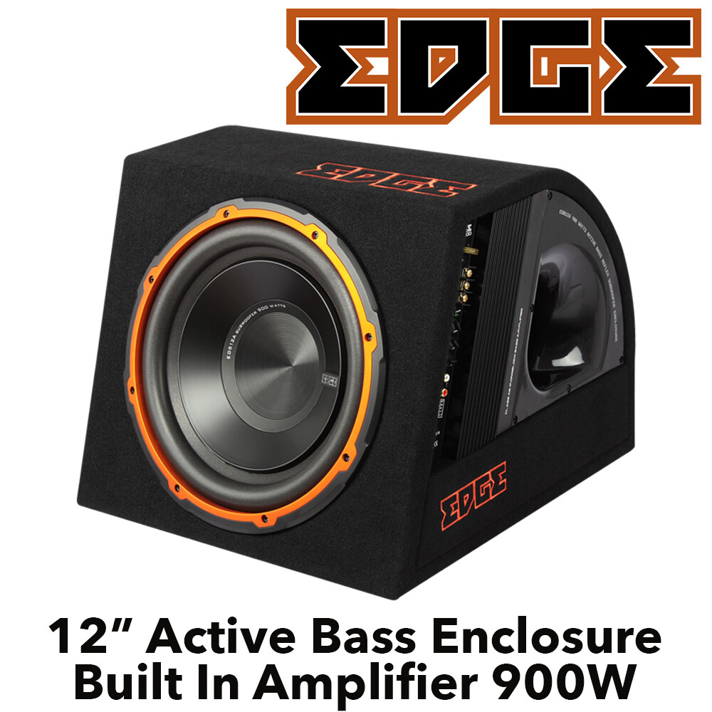 Edge EDB12A-E0 - 12" Active Car Bass Enclosure Subwoofer 900W Max Power ...
