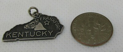 Vintage Sterling Silver Jewelry Bracelet Charm Kentucky State Map ...