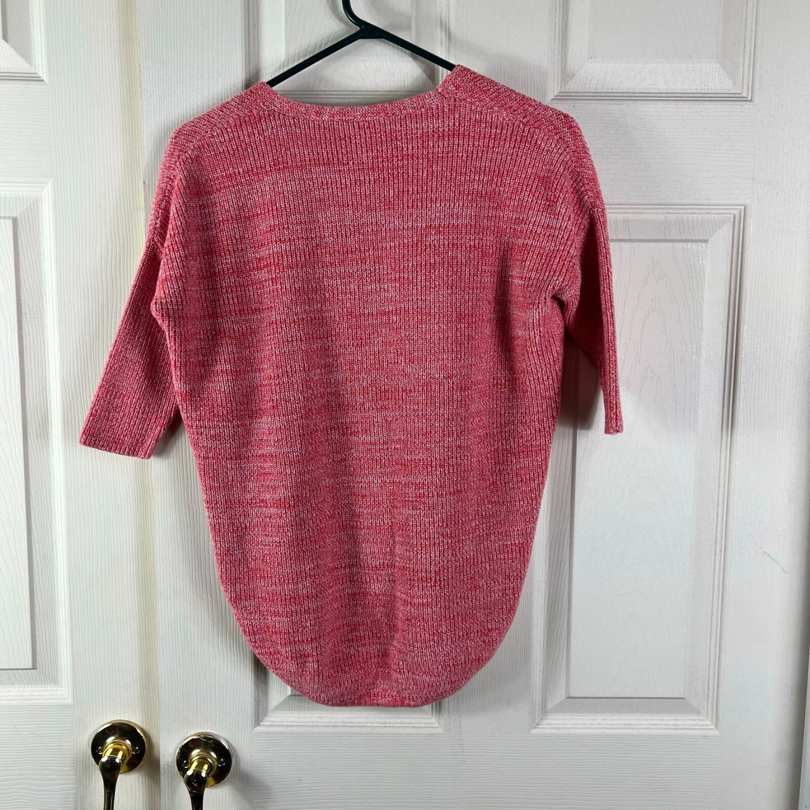 Express Knit Sweater Womans XS Red Solid Short Sleeve Spring Sweater ...