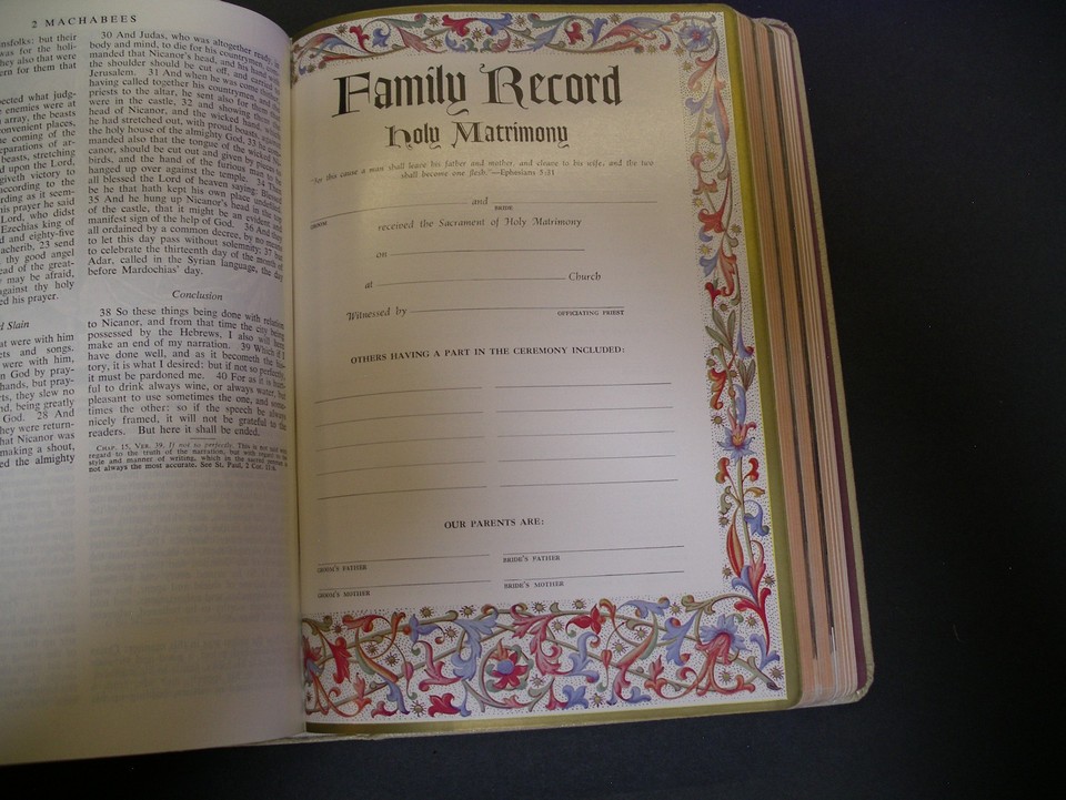 Holy Bible Catholic Life Edition with Confraternity Text 1956 Good ...