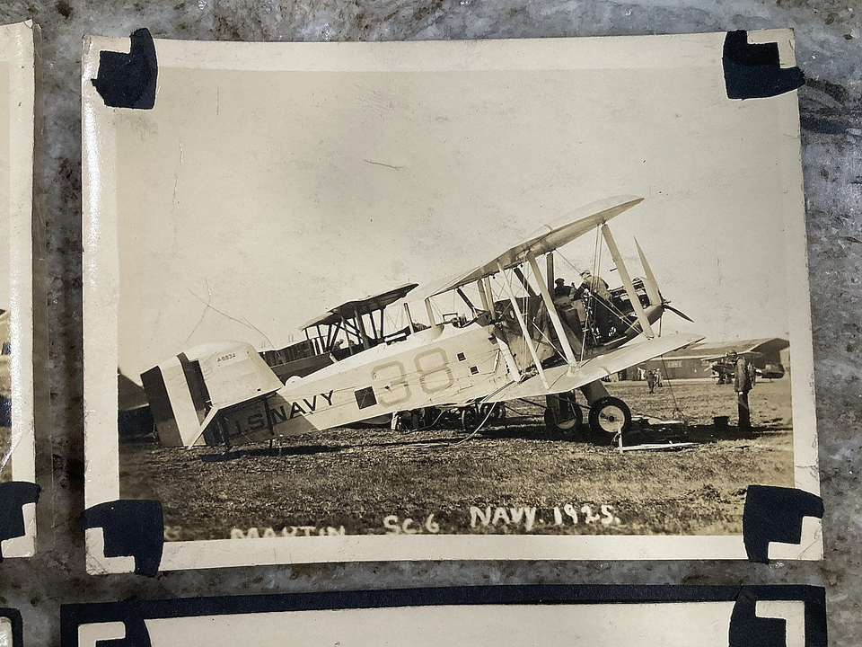 1925 Biplane Fixed Wing Airplane & Female Aviator Photographs Scrap ...