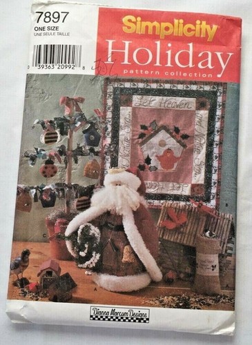 1997 Simplicity Sewing Pattern 7897 Christmas Decor Santa Wall Quilt ...