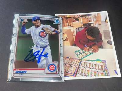 Ed Howard Chicago Cubs Autographed Signed 2020 1st Bowman Chrome Card ...