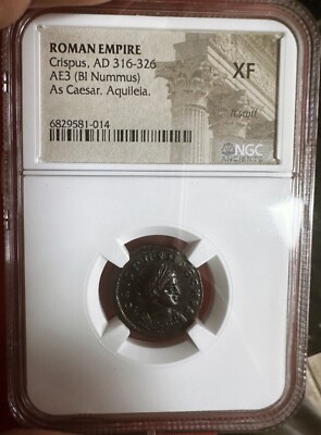 Crispus As Caesar, Aquileia AD 316-326 NGC XF | eBay