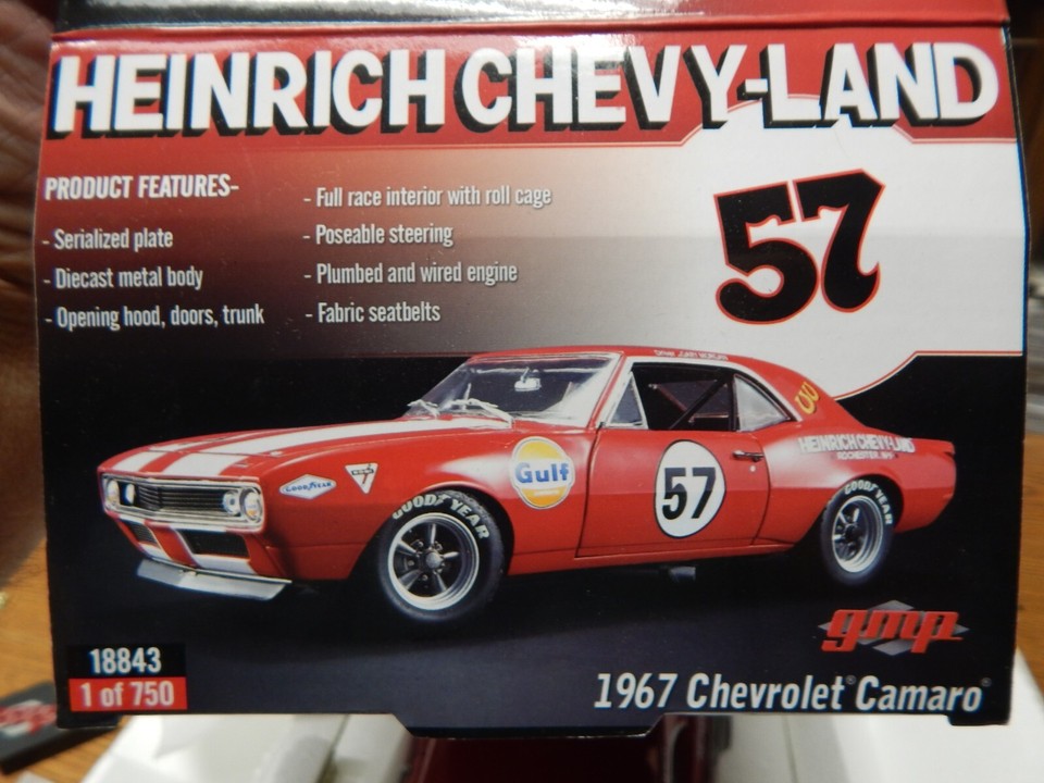 GMP 1967 CHEVY CAMARO HEINRICH CHEVY-LAND #57 1/18 SCALE NIB 1 OF 750 ...