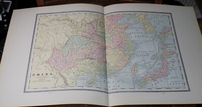 1887 Antique Peoples COLOR Map of CHINA | eBay