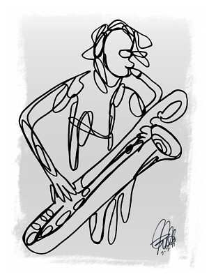 Baritone Saxophone Sax Player Music Poster Print Wall Art 8.5x11 | eBay