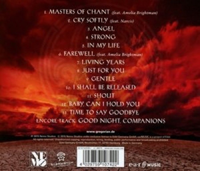 GREGORIAN - MASTERS OF CHANT X-THE FINAL CHAPTER CD NEW! 4029759107422 ...