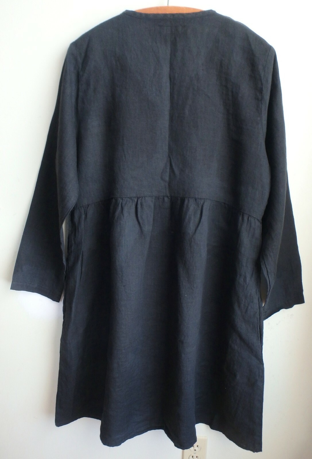FLAX Designs Linen Dress 1G NWT Easy Dress BLACK HANDKERCHIEF | eBay