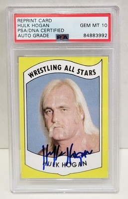 1982 Wrestling All Stars RP Hulk Hogan RC #2 - PSA DNA AUTO 10 GEM MINT ...