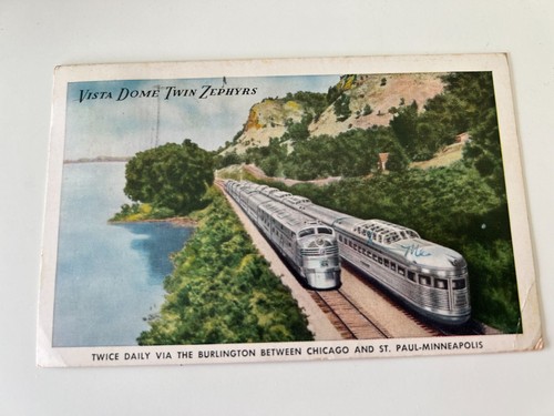 Vista Dome Twin Zephyrs Train Scene Chicago St Paul Minneapolis ...