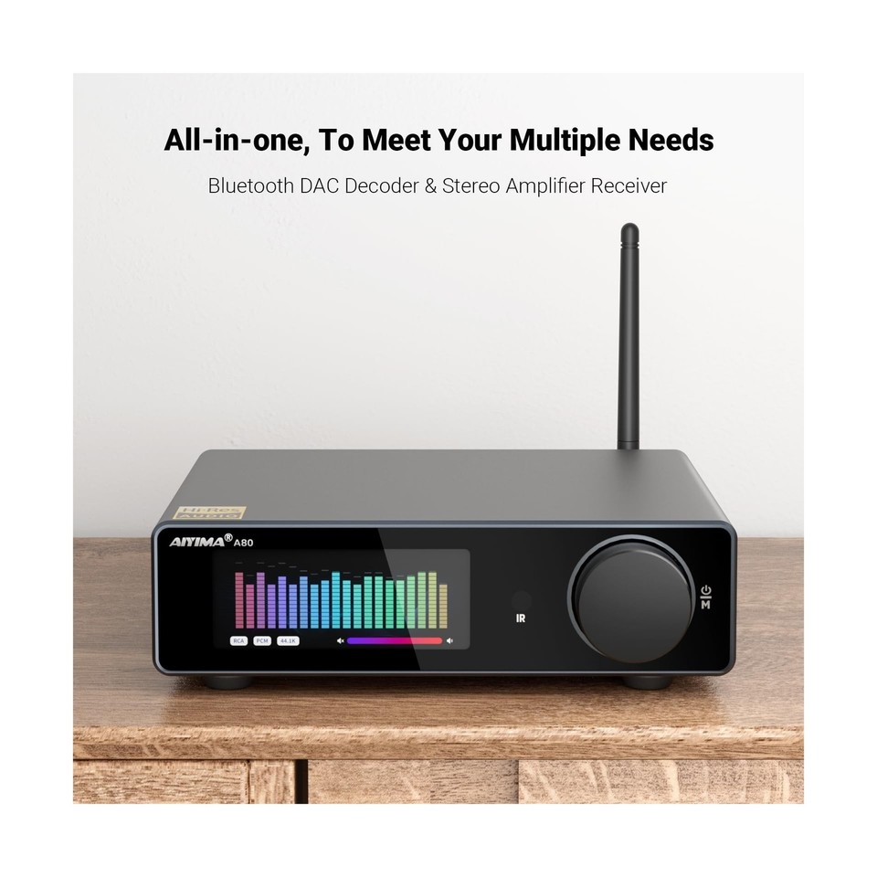 AIYIMA A80 Bluetooth Amplifier DAC Stereo HiFi Home Audio Receiver with ...