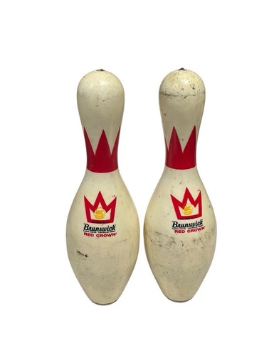 Lot Of 2 Vintage Brunswick Red Crown Plastic Coated Bowling Pin ABC ...
