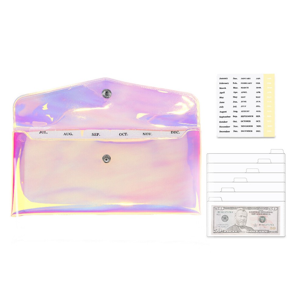 Cash Envelope Wallet 6pcs Budget Money Divider with Pockets and 2pcs ...