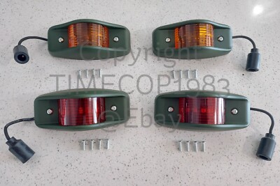 HUMVEE LED SIDE MARKER LIGHT SET of 4 GREEN HMMWV M998 M1097 M1123 ...