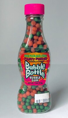 Vintage 1995 Amurol BUBBLE BOTTLE Bubble Gum 4” Candy Container PARTY ...
