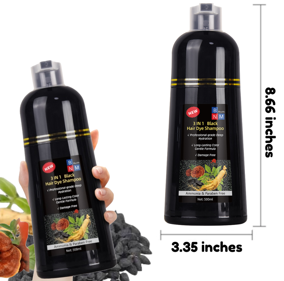 Hair Dye Shampoo 3 in 1 for Women & Men 100% Gray Hair Coverage Champu ...