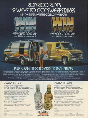 1979 Ronrico Rum Ford Van Gold Silver vintage print ad 70's ...