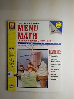Menu Math: Old Fashioned Ice Cream Parlor, Multiplication & Division ...