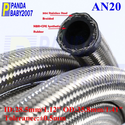 STAINLESS STEEL BRAIDED FUEL RADIATOR HOSE AN20 -20 20AN AN-20 OIL LINE ...