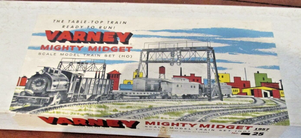 VARNEY HO No. 25 MIGHTY MIDGET TRAIN SET LOCOMOTIVE & FREIGHT CARS 1957 ...