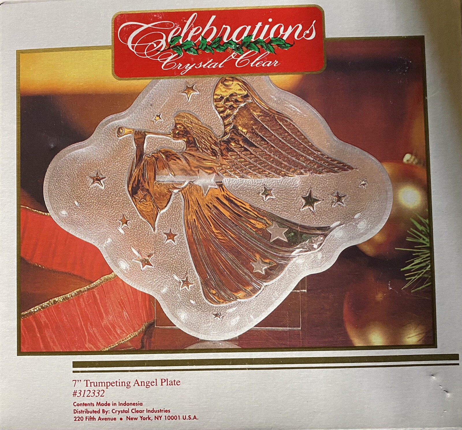 New In Box Celebrations Crystal Clear 7" Trumpeting Angel Plate Plate ...