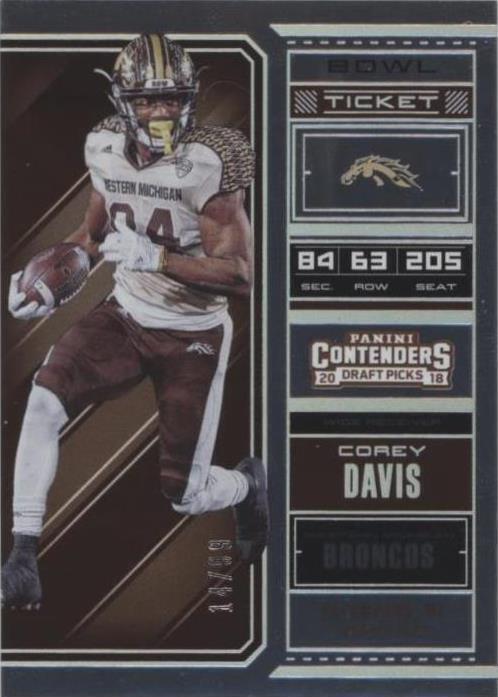 2018 Panini Contenders Draft Picks - Season Ticket Corey Davis #23 Bowl ...