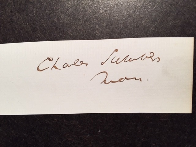 CHARLES SUMNER SIGNED U.S. CIVIL WAR SENATOR, ANTI-SLAVERY, CIVIL ...