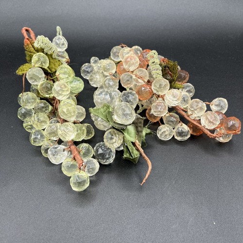 Vintage 3 Faceted Grape Clusters Lucite Crystal Cut Acrylic Wired ...