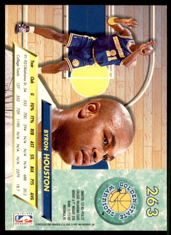 1992-93 Fleer Ultra Byron Houston Basketball Cards #263 | eBay