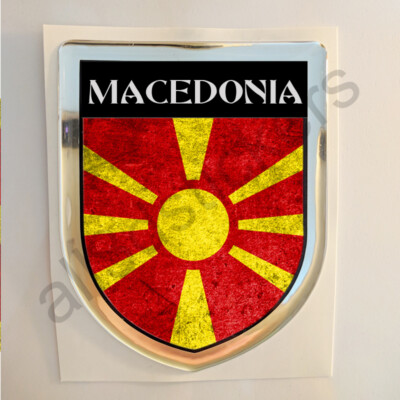 Macedonia Sticker Resin Domed Stickers Flag Grunge 3D Adhesive Decal ...