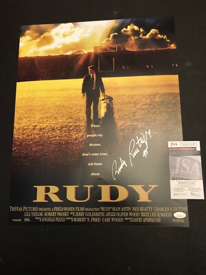 RUDY RUETTIGER SIGNED NOTRE DAME AUTOGRAPHED MOVIE POSTER PHOTO 16X20 ...