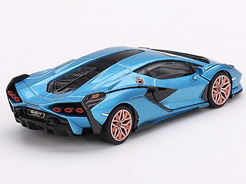 LAMBORGHINI SIAN FKP 37 BLUE AEGIR BLUE 1/64 DIECAST MODEL CAR BY TSM ...
