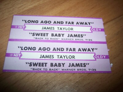 2 James Taylor Long Ago And Far Away / Sweet Baby James Jukebox Title ...