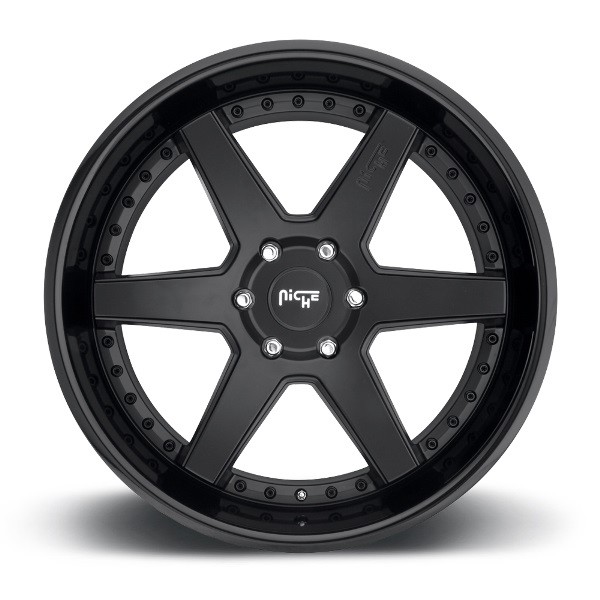19x8.5 NICHE ALTAIR M192 5x108 +40 Gloss Matte Black Wheels (Set of 4 ...
