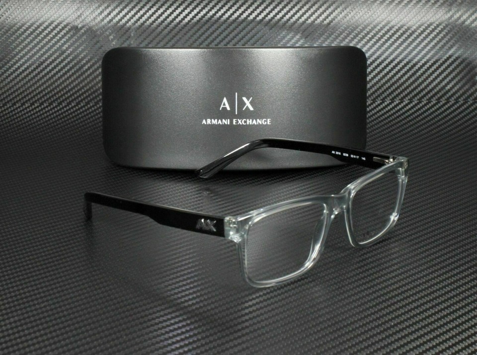 ARMANI EXCHANGE AX3016 8239 Transparent Grey Square 53 mm Men's ...