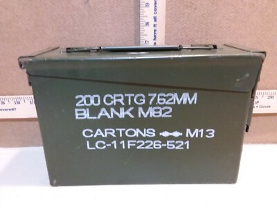 Vintage Ammo Military Box 200 Cartridges 7.62MM Blank M82 Military ...