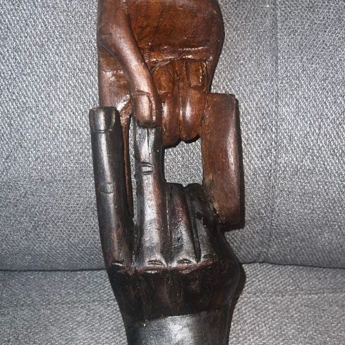 A memorial view from Liberia of the famous hand sign of two palms ...