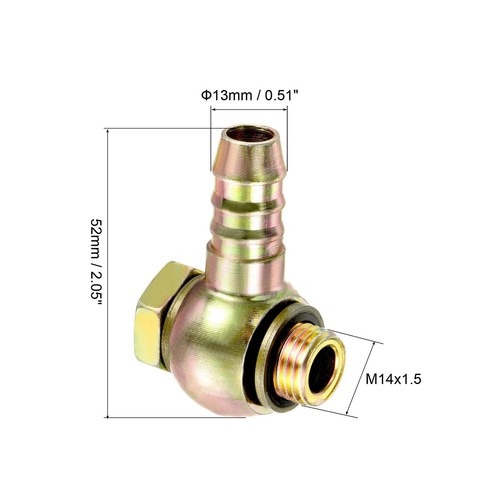 13mm Barbed M14x1.5 Male Thread Hose Pipe Fitting Elbow Connector ...