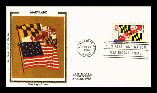 DR JIM STAMPS US COVER MARYLAND STATE FLAG FDC COLORANO SILK CACHET | eBay