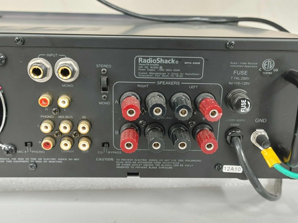 RadioShack Model MPA-250B PA Stereo Amplifier Amp 250 WATT | eBay
