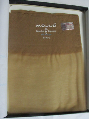 1PR VINTAGE MOJUD RHT SHEER SHINY FLAT KNIT NYLON STOCKINGS SZ 11 1/2 ...