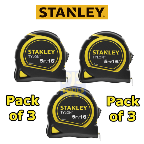 3 x Stanley 1-30-696 5m/16ft pocket tape measure tylon - 3 unit deal ...