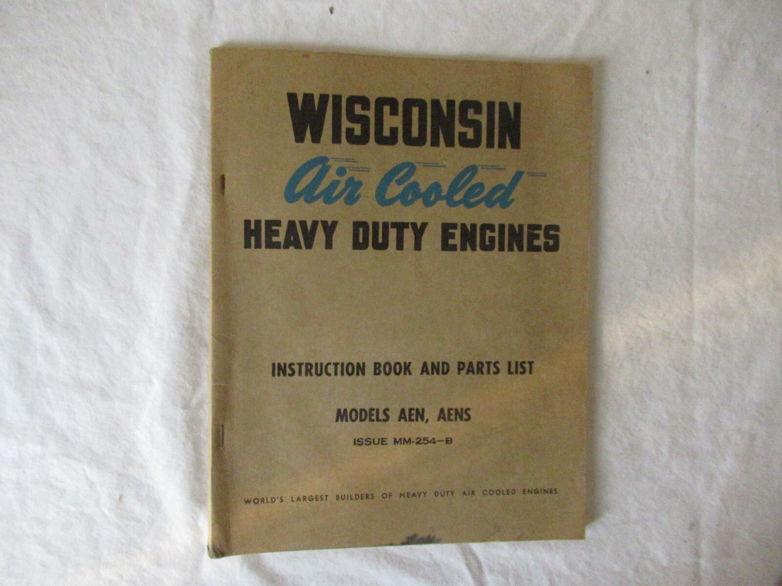 Wisconsin AEN AENS air cooled engine instruction book parts catalog ...