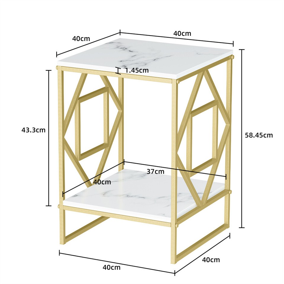 Rectangle/Round Coffee Table Marble Side End Center Table Gold/Black ...