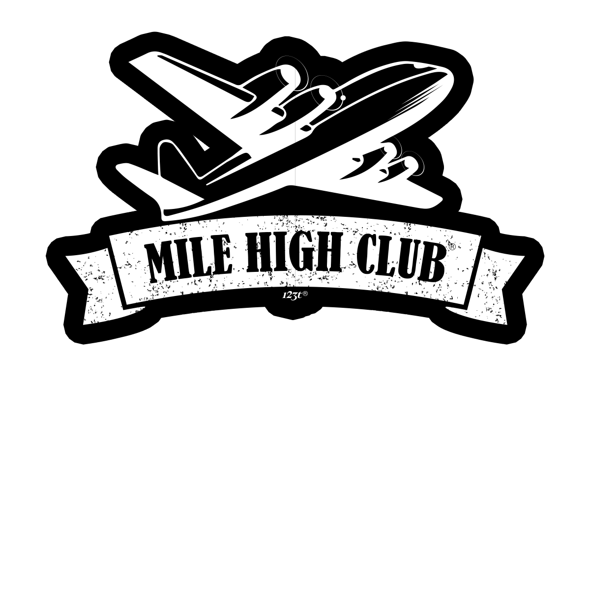 2 x Car Stickers mile high club plane Decal Truck Bumper Laptop Window ...